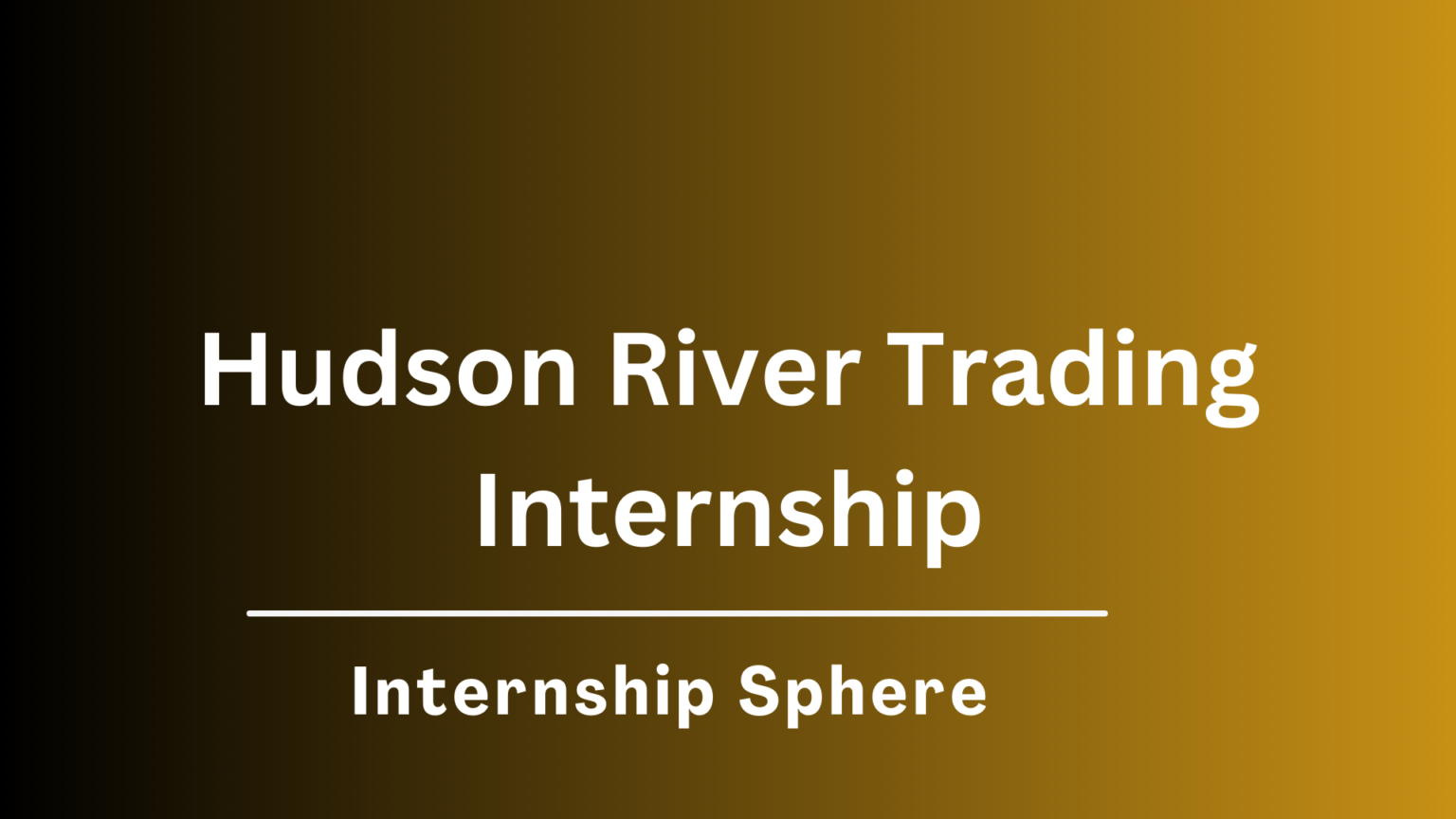 Hudson River Trading Internship 2026 - Internship Sphere