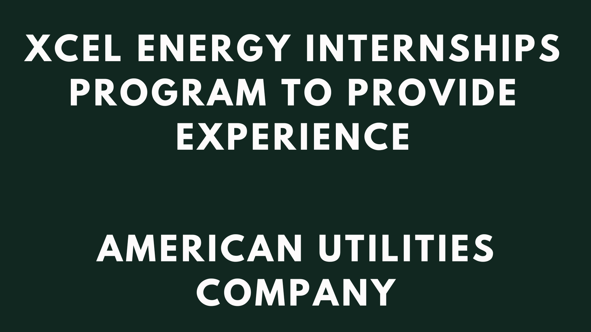 Xcel Energy Internships 2026 Rewarding Experience For Students ...