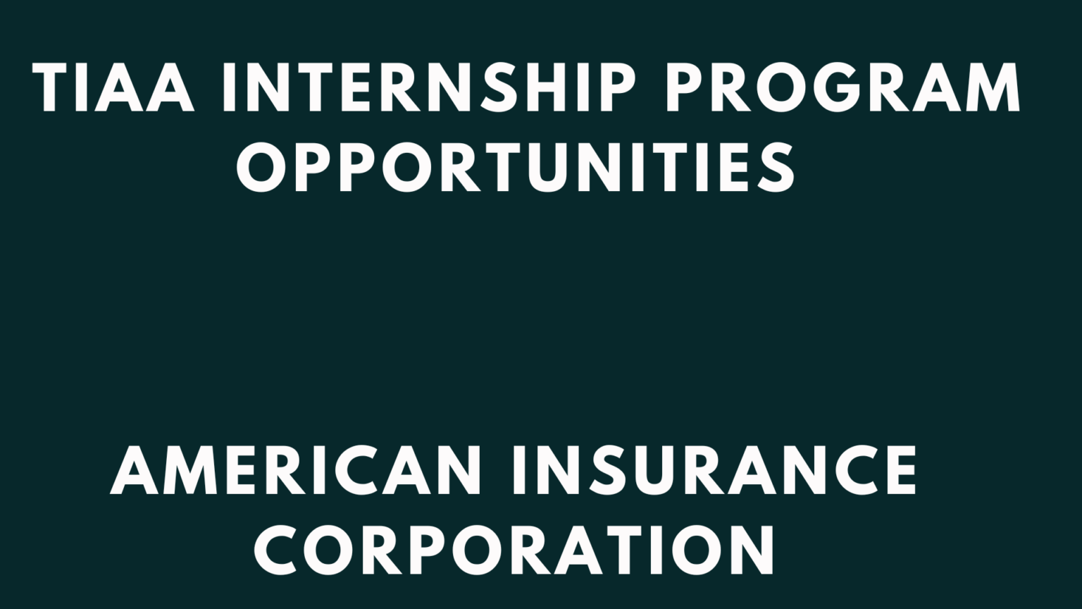 TIAA Internship 2026 Developmental Opportunities - Internship Sphere